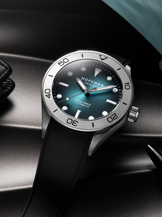 Diver's watch 40mm - Steel | Teal Dial | Sports Watch – HOFFMAN