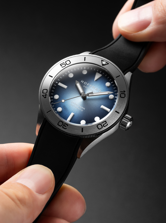 Diver's watch 40mm - Steel | Blue Dial | Sports Watch – HOFFMAN