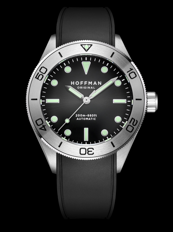 Diver's watch 40mm - Steel | Black Dial | Sports Watch – HOFFMAN
