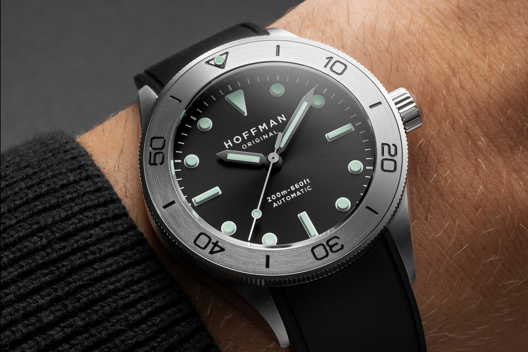 Diver's watch 40mm - Steel | Black Dial | Sports Watch – HOFFMAN