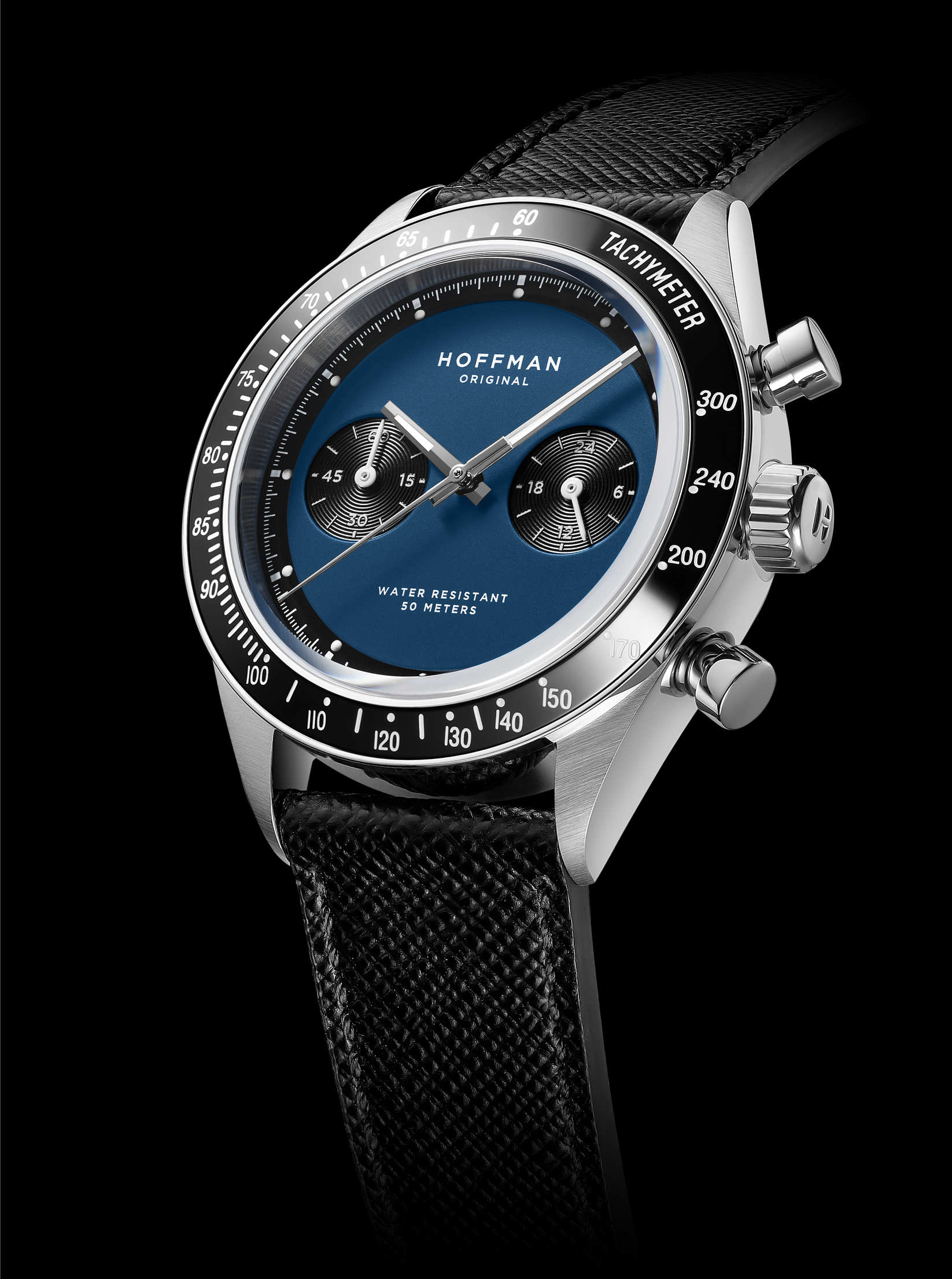 Chronograph 40mm - Steel | Navy Dial | Sports Watch – HOFFMAN